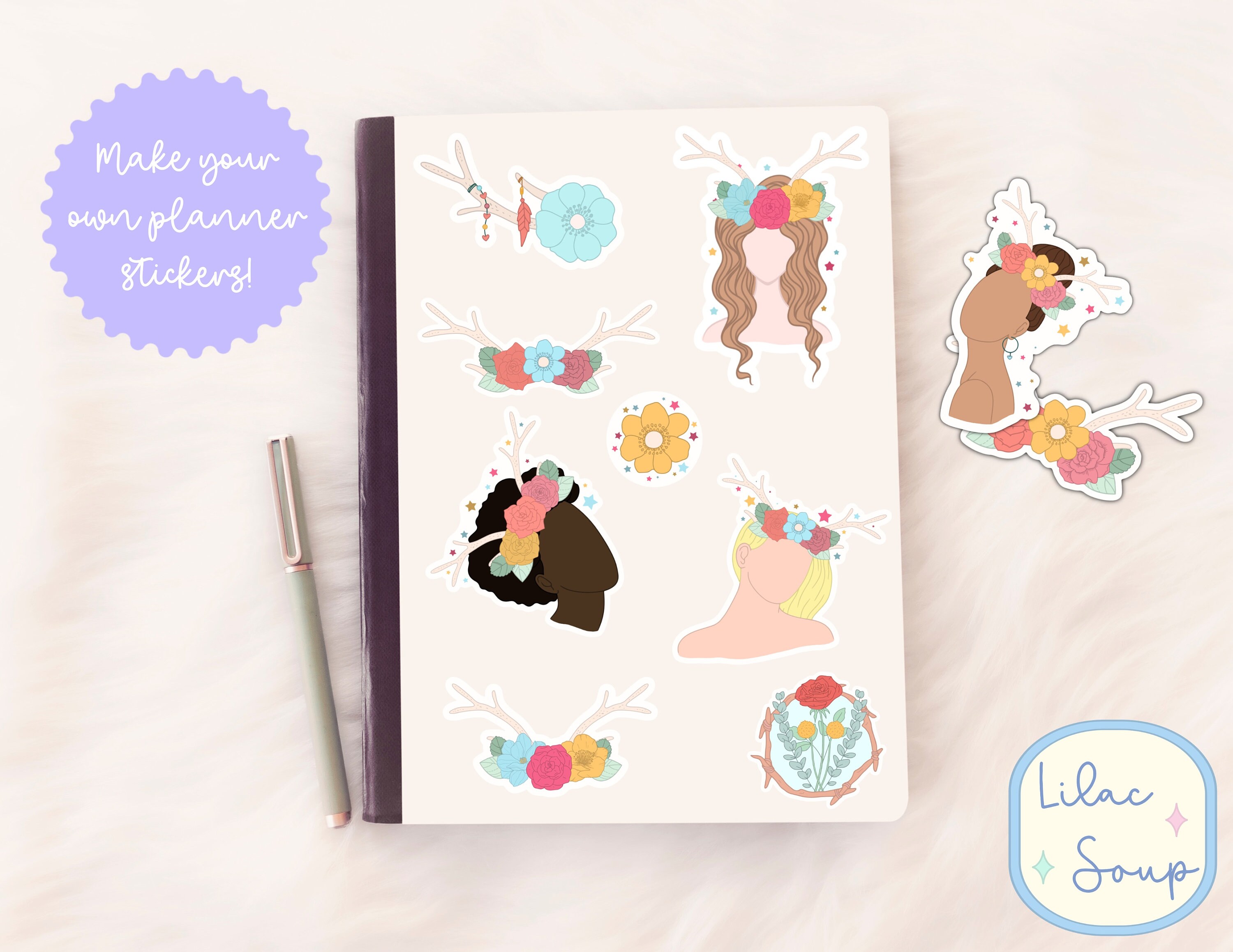 Boho Aesthetic Stickers Print and Cut Stickers Cricut - Etsy