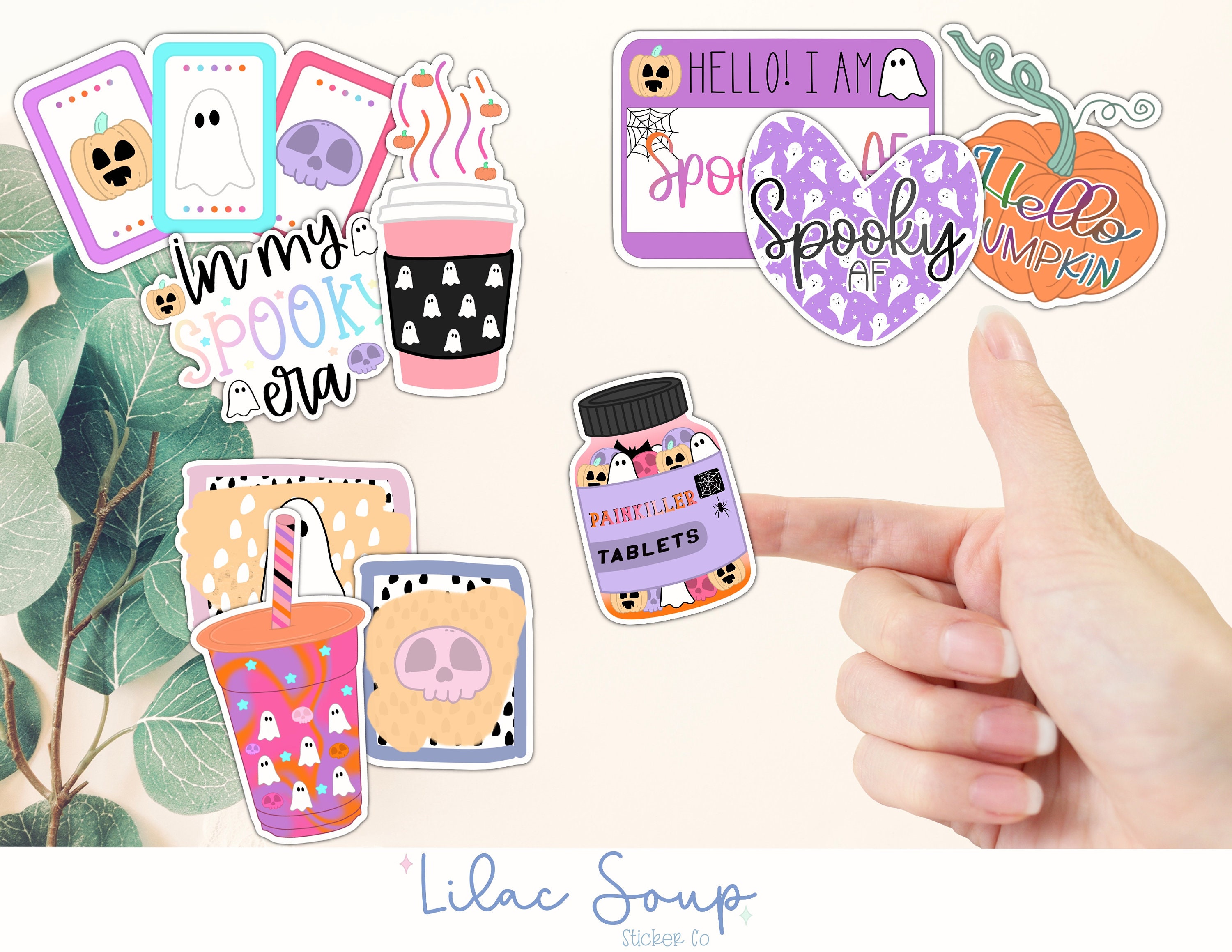 Halloween Stickers Png, Cute Spooky Png, Planner Stickers Printable ...