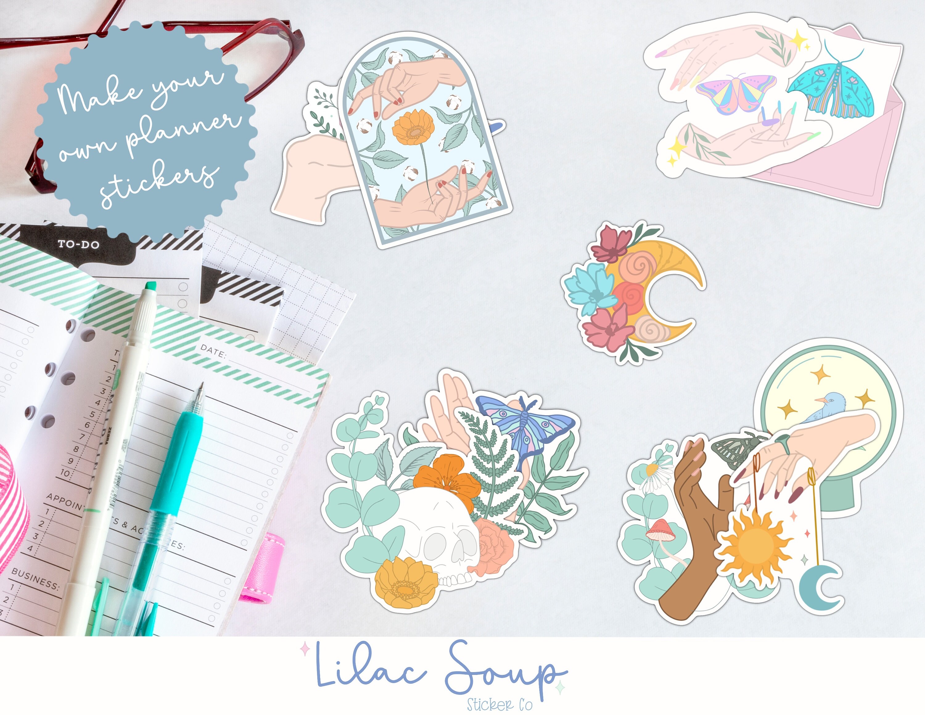 Aesthetic Stickers Dreamy Stickers Pack Print and Cut - Etsy