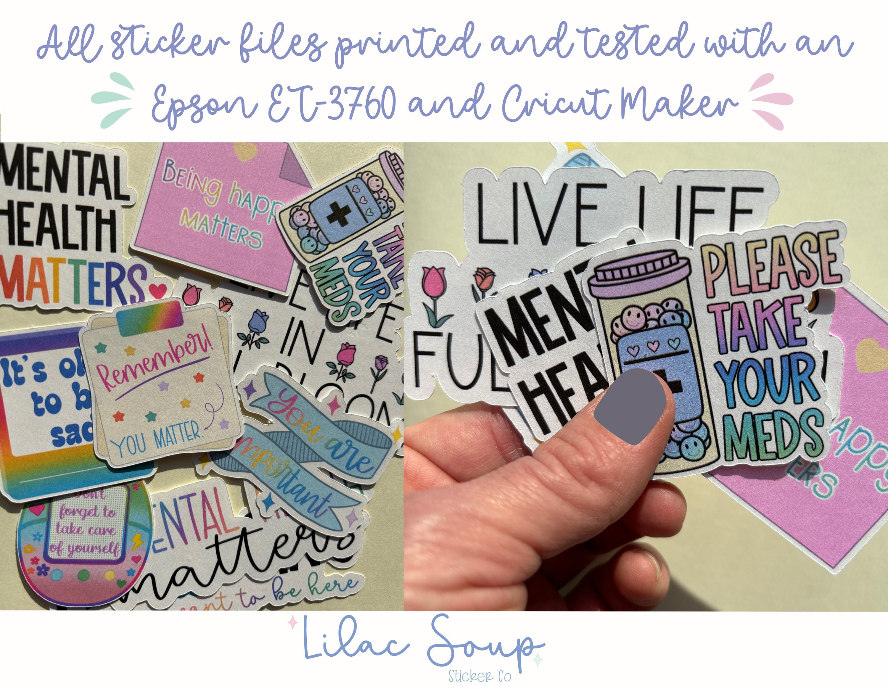 Mental Health Stickers, Digital Download, Planner Stickers Printable ...