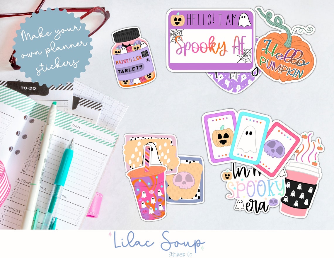 Halloween Stickers Png, Cute Spooky Png, Planner Stickers Printable ...