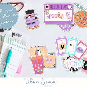 Halloween Stickers Png, Cute Spooky Png, Planner Stickers Printable ...