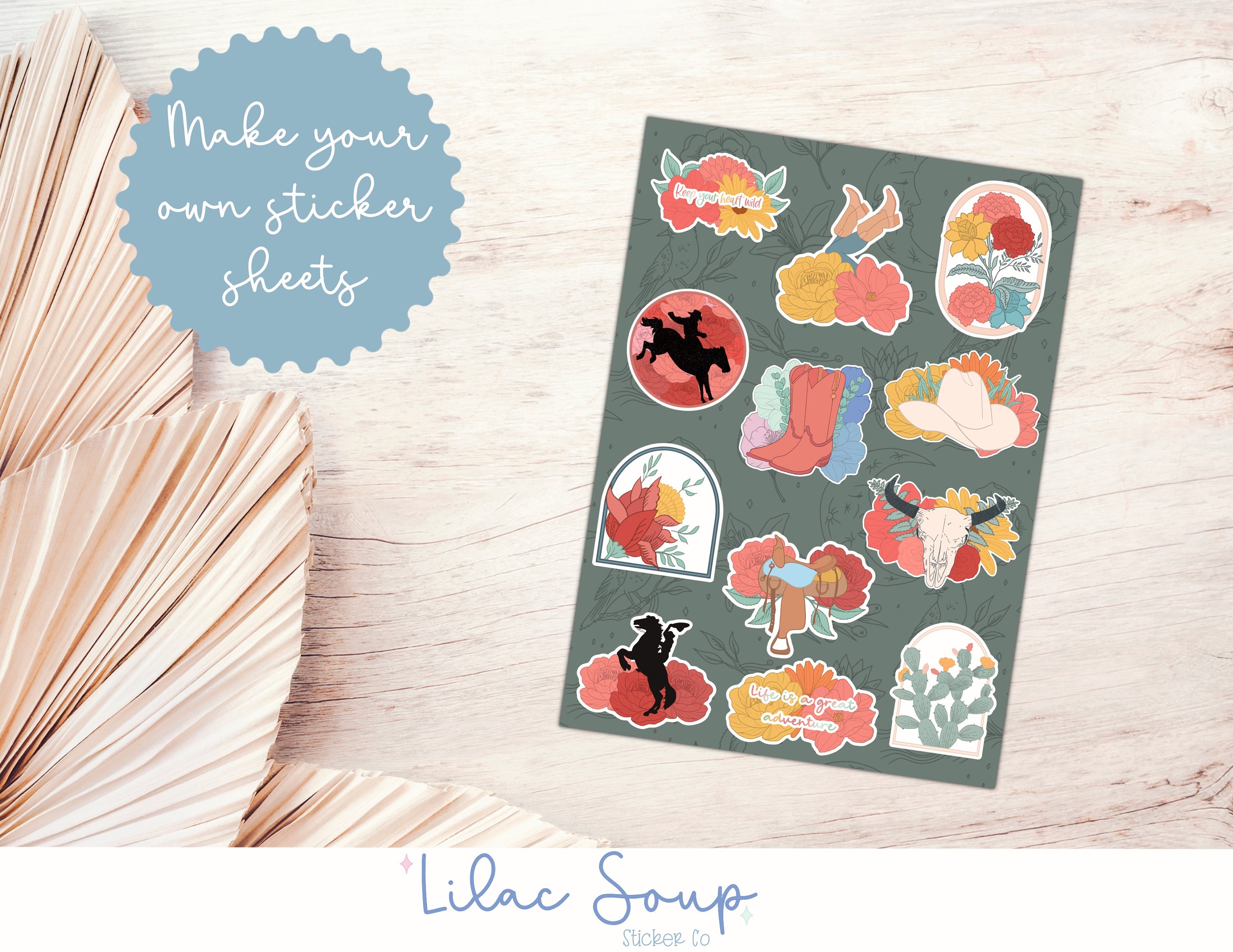 Cowboy Aesthetic Stickers, Floral Cowboy Boot Png, Print and Cut ...