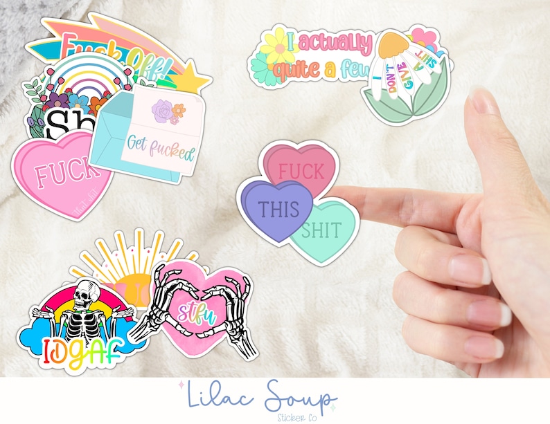 Rude Stickers, Funny Printable Stickers, Cuss Word Planner Stickers ...