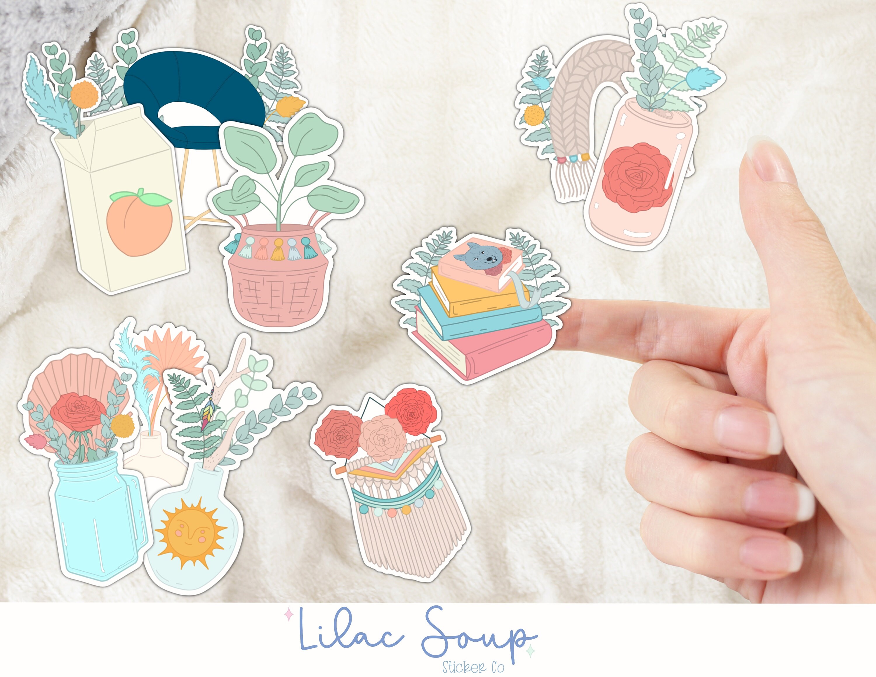 Boho Aesthetic Stickers Print and Cut Stickers Cricut - Etsy