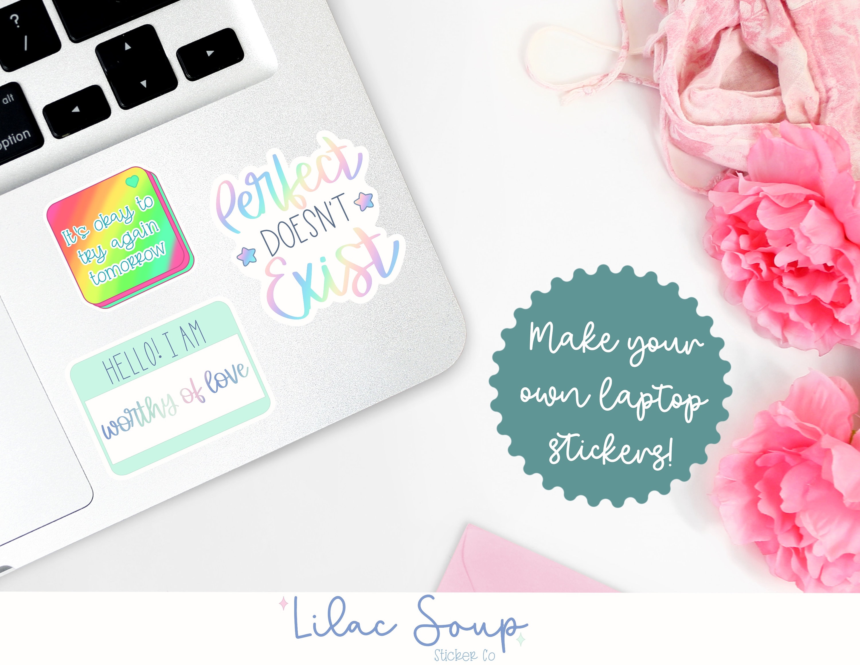 Positive Sticker Bundle, Pretty Png Quote, Print and Cut Stickers ...