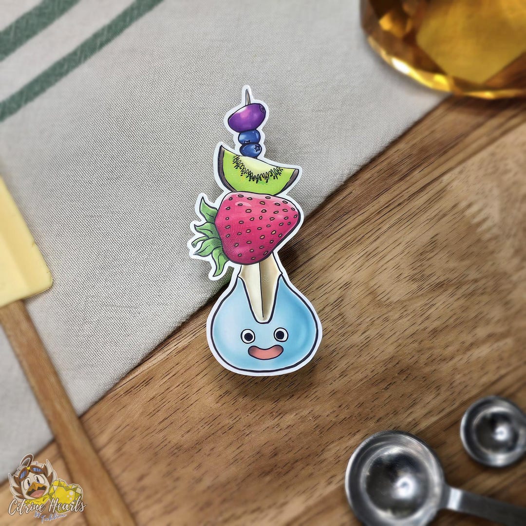 Slime Fruit Skewer Sticker! | 3.5" Waterproof: Perfect for Waterbottle ...