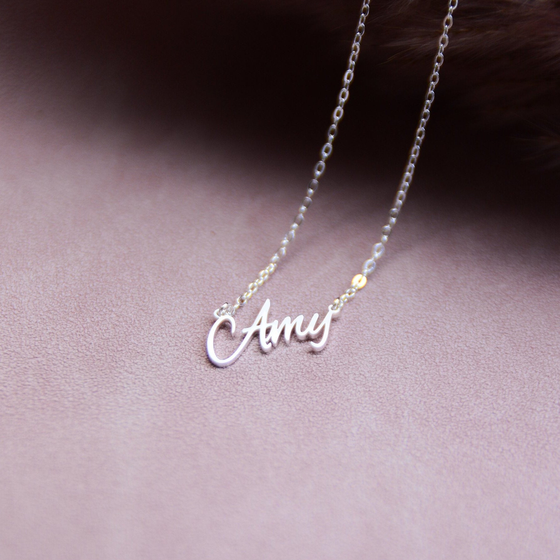 Custom Script Name Necklace Sterling Silver Name Necklace - Etsy