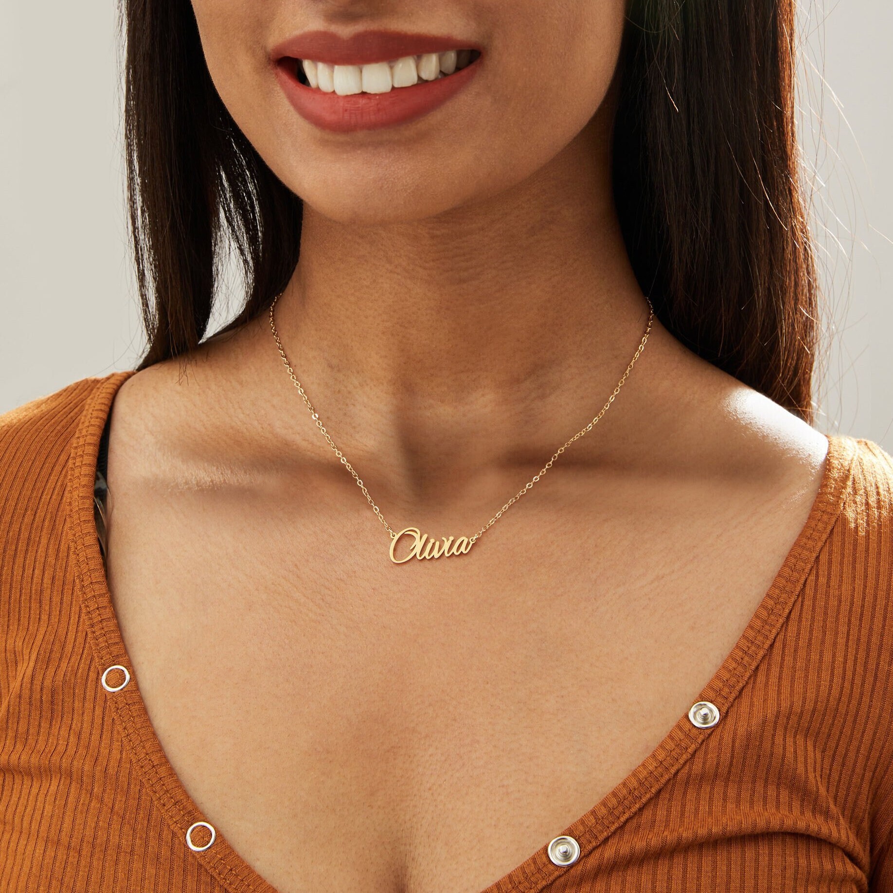 Custom Script Name Necklace Sterling Silver Name Necklace - Etsy