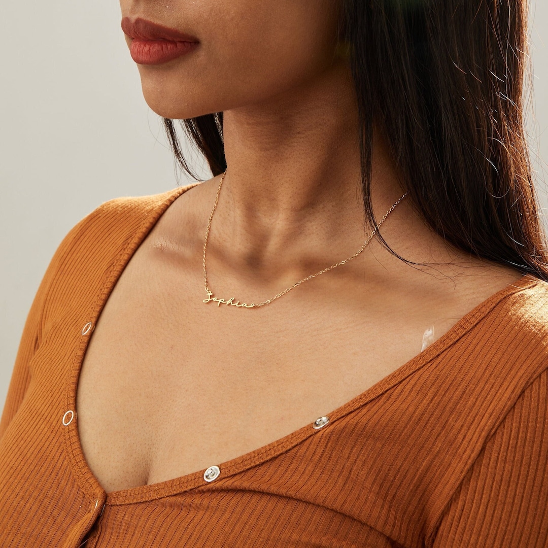 Custom Minimalist Name Necklace Silver, Tiny Name Necklace, Personalized Necklace, Dainty Name ...