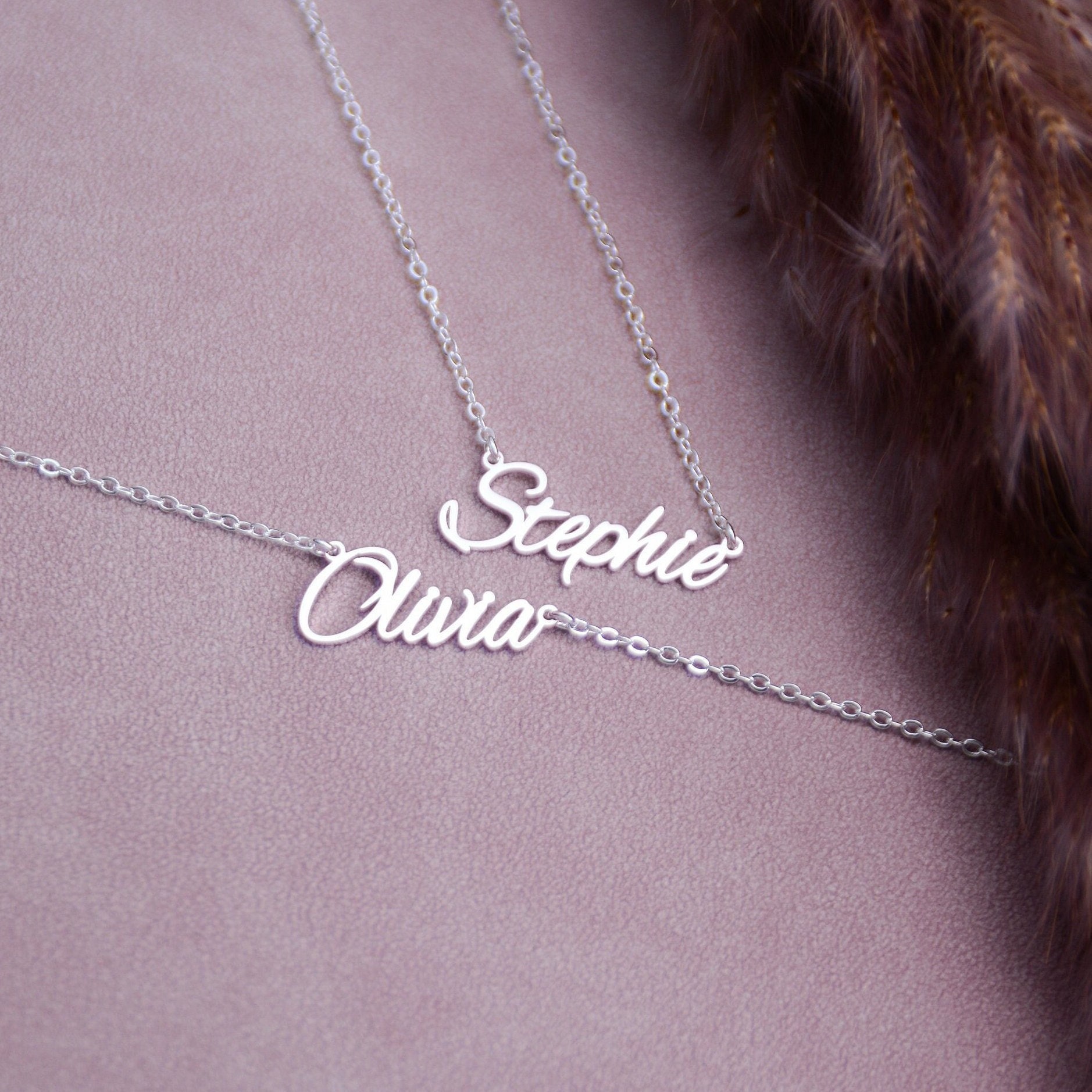 Custom Script Name Necklace, Sterling Silver Name Necklace ...