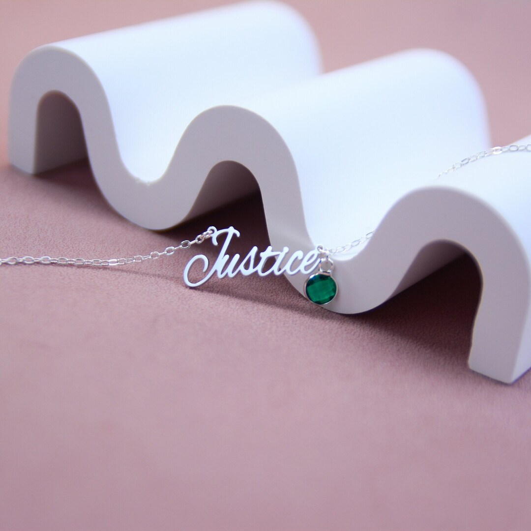 Personalized Birthstone Name Neckalce, 18K Gold Name Necklace ...