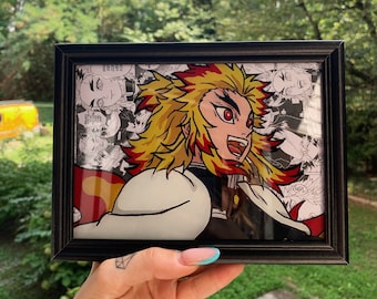 Demon Slayer Rengoku Glass Painting - Etsy Australia