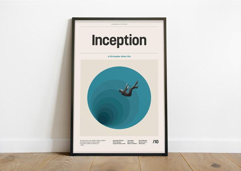 Inception - Alternative Minimalist Vintage Movie Poster. Instant ...