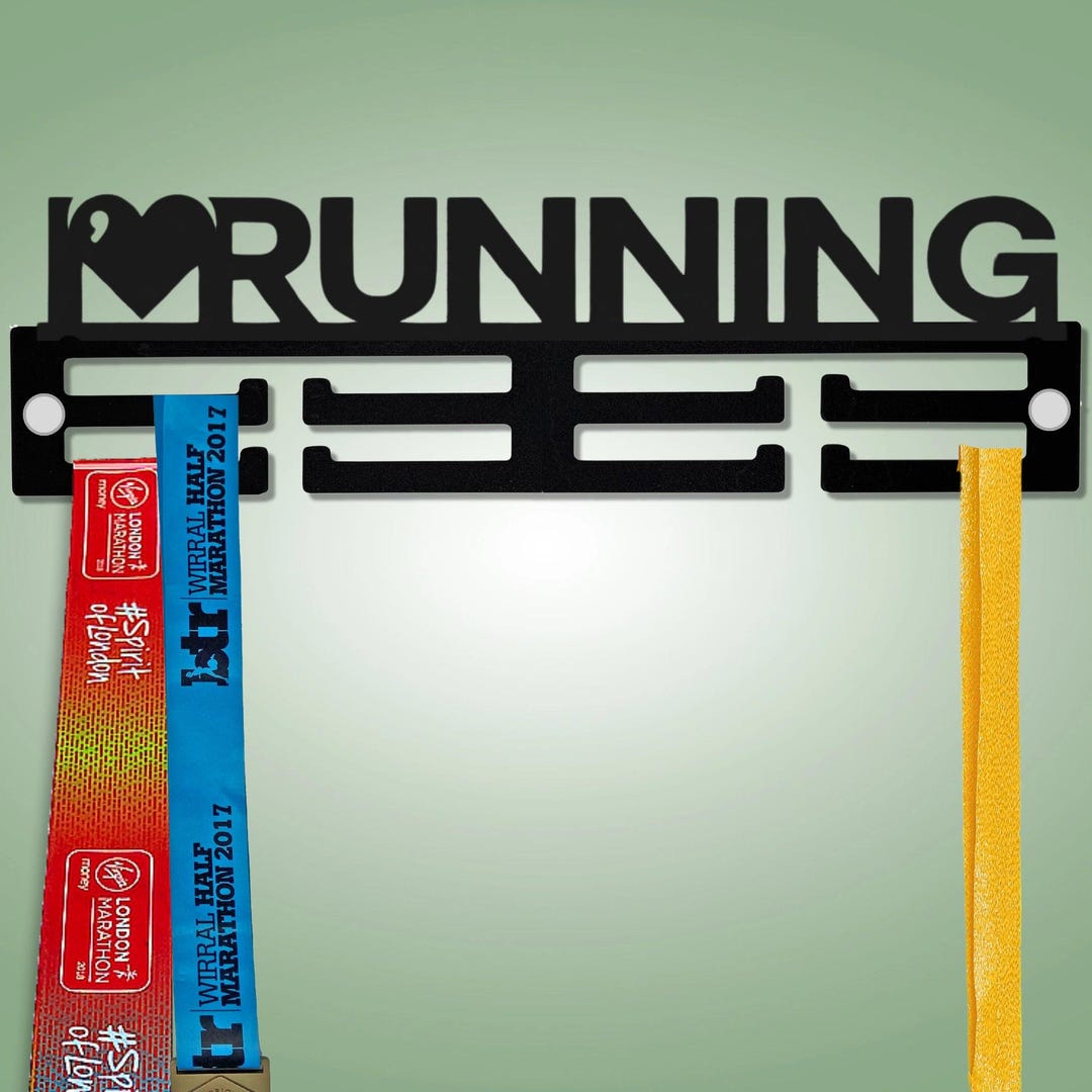 Marathon Medal Display Hanger: Custom Wall Art for Runners' Bedroom ...