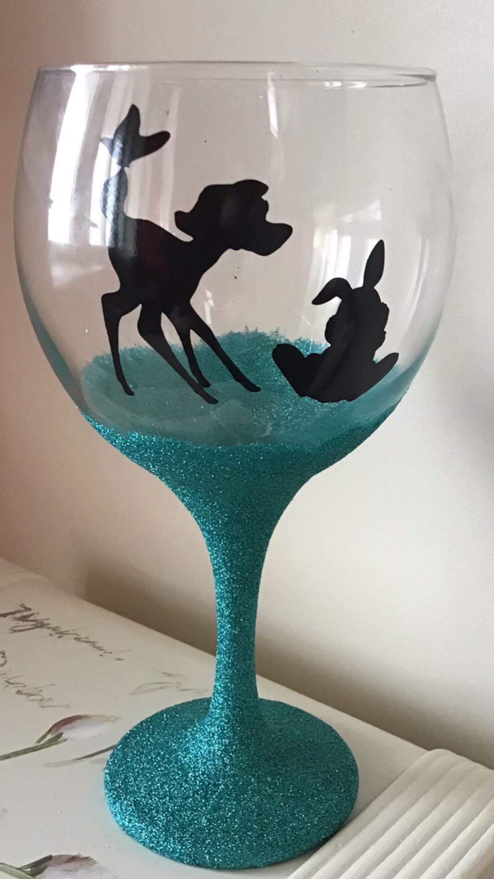 Bambi, Thumper, Glitter, Gin Glass, Glitter Glass, - Etsy UK