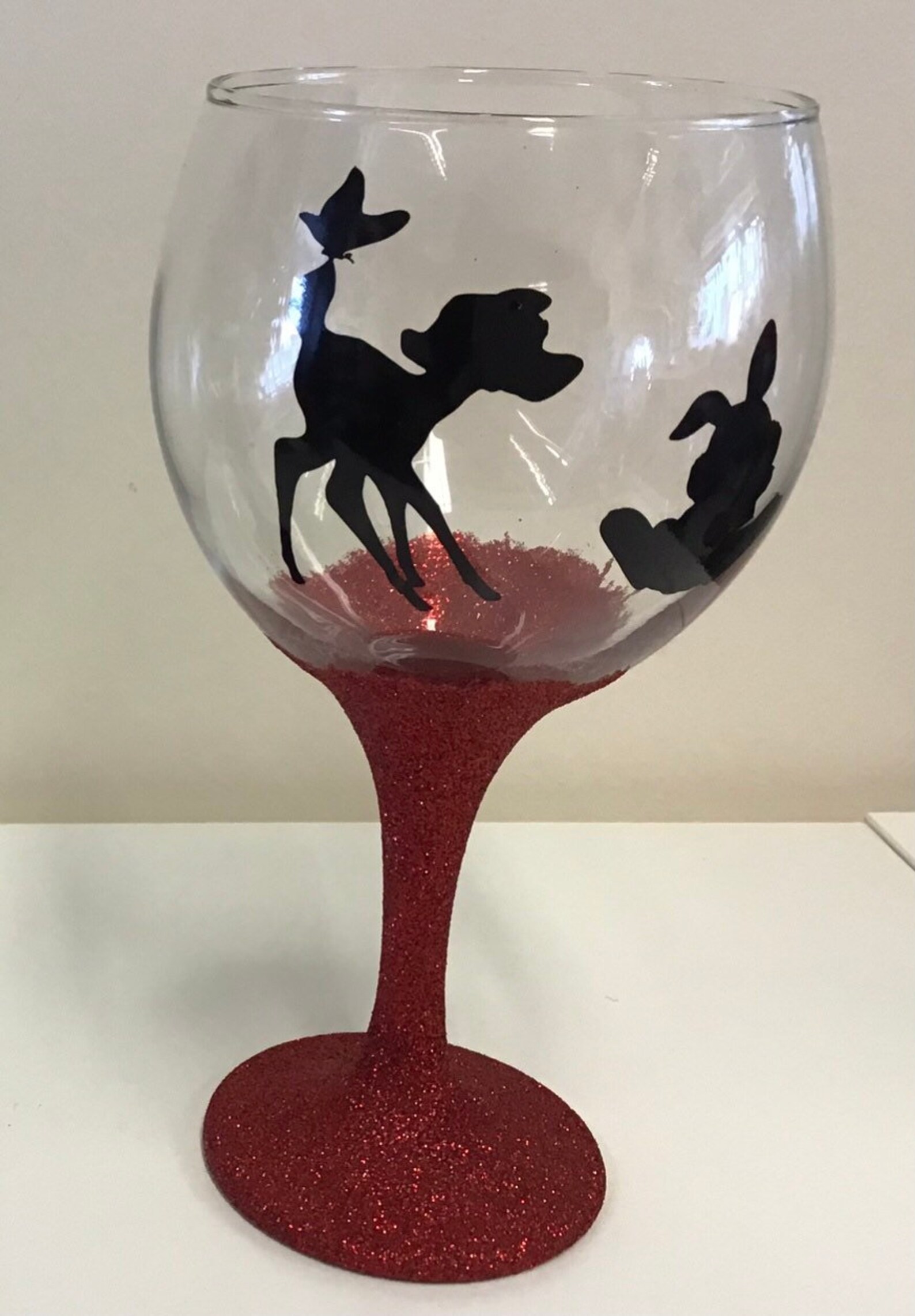 Bambi, Thumper, Glitter, Gin Glass, Glitter Glass, - Etsy UK