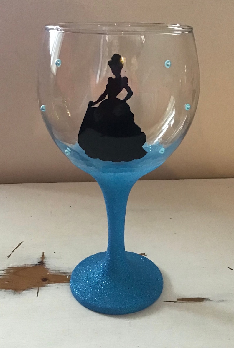 Princess Cinderella Glitter Gin Glass Glitter Glass - Etsy