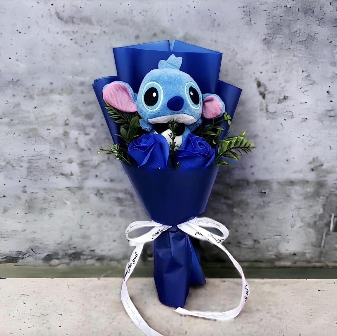 Lovely Stitch and Lilo Bouquet Cartoon Plush Bouquet, Valentine's Day ...