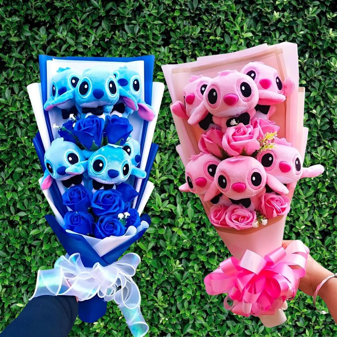 Perfect Lilo and Stitch Bouquet Cartoon Plush Bouquet, Valentine's Day ...