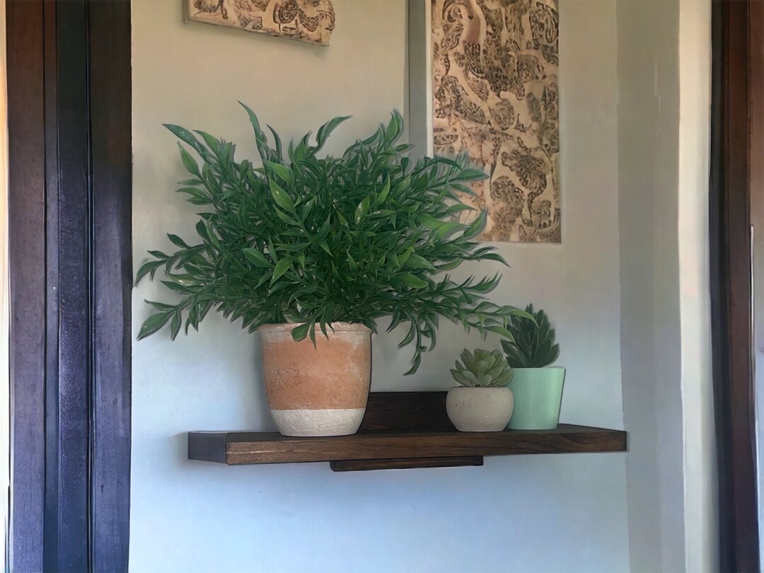 Unique Floating Shelf STAIN OPTIONS Minimal Rectangle Geometric ...