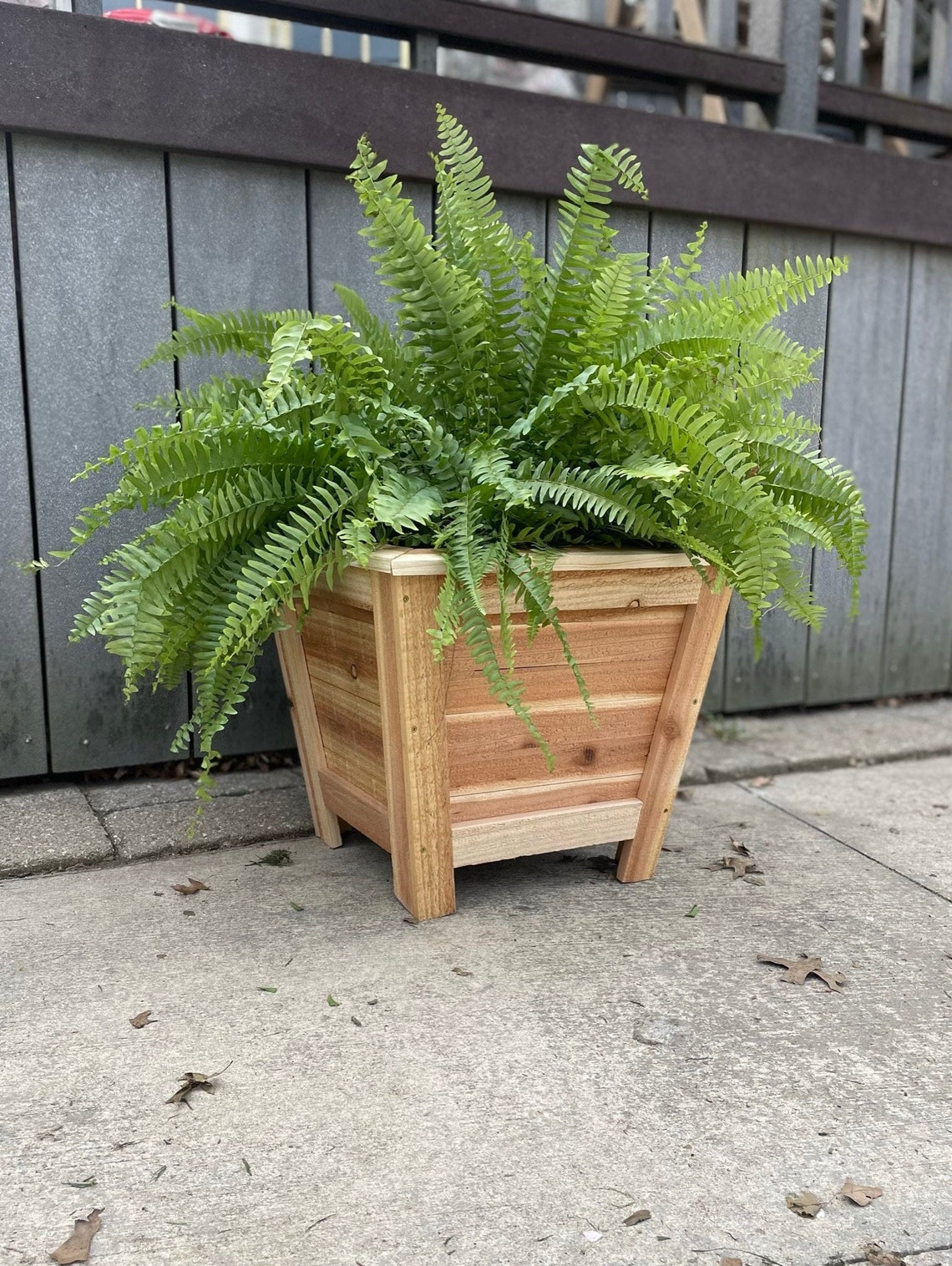 Angled Solid Cedar Planter Box Modern Style Planter Box Garden Box ...