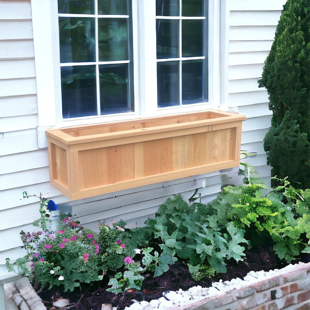 Window Box Flower Planter Cedar Flower Hanging Planter Window Planter ...