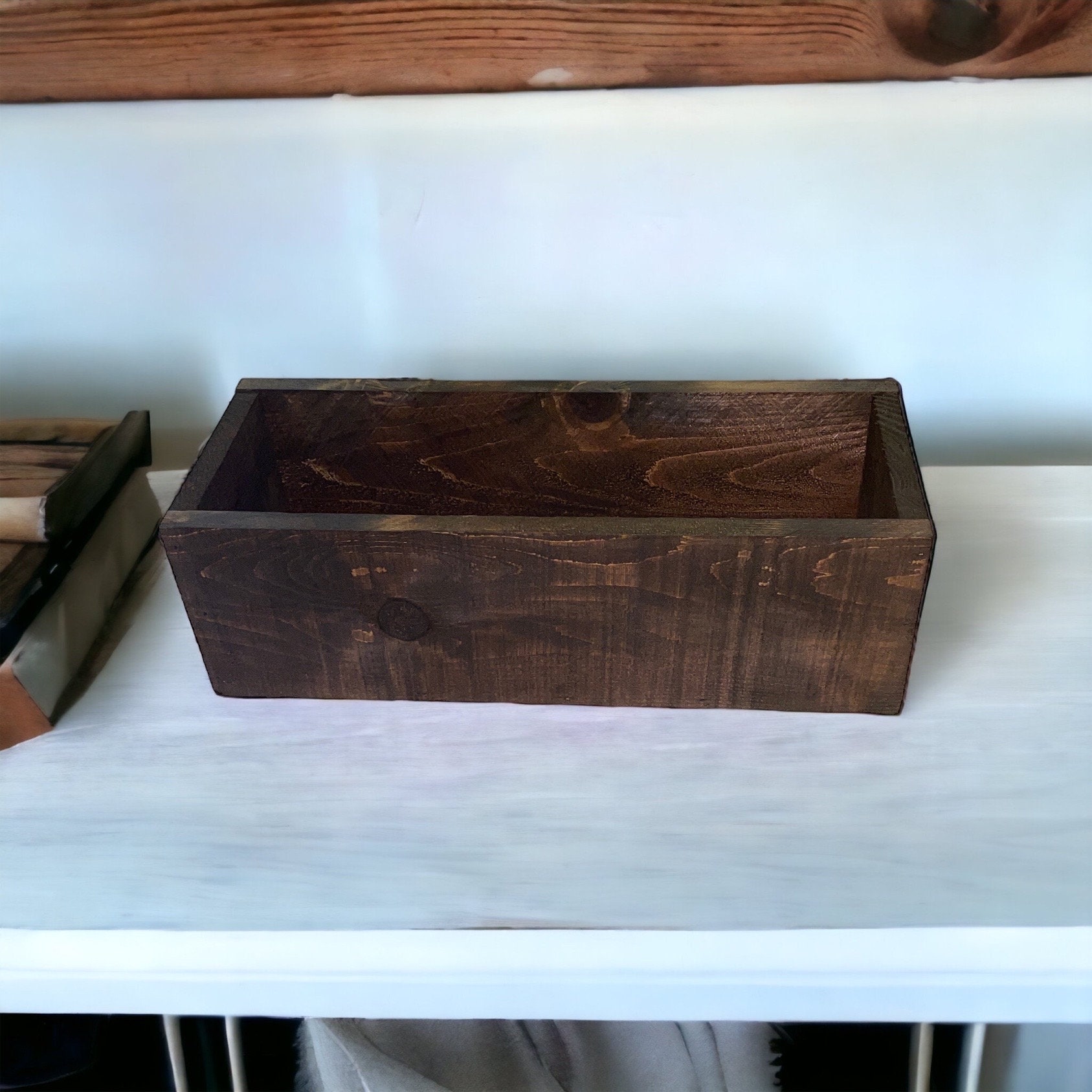Rustic Wood Planter Box CUSTOM STAIN SIZE Farmhouse Wedding Centerpiece ...