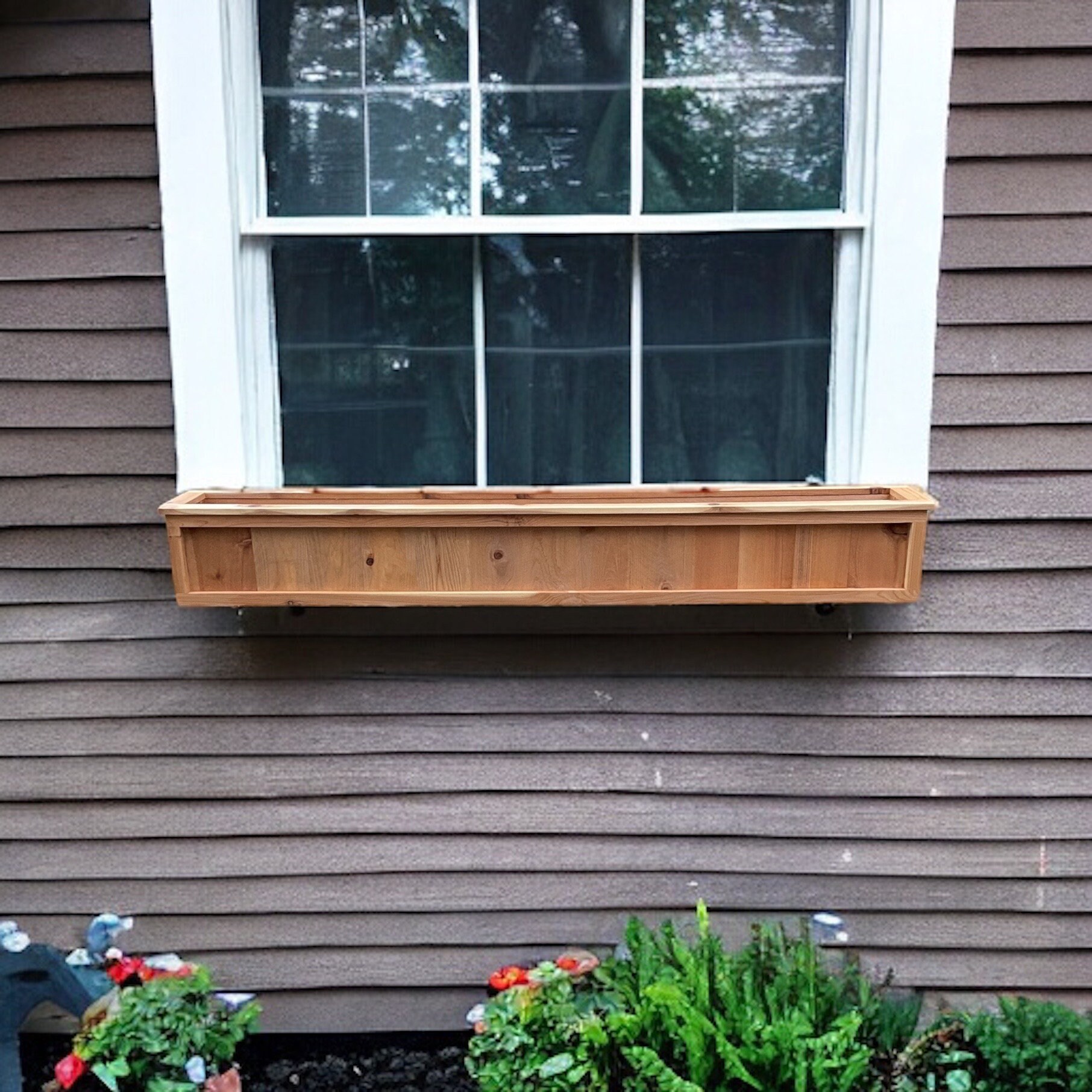 Window Box Flower Planter Cedar Flower Hanging Planter Window Planter ...