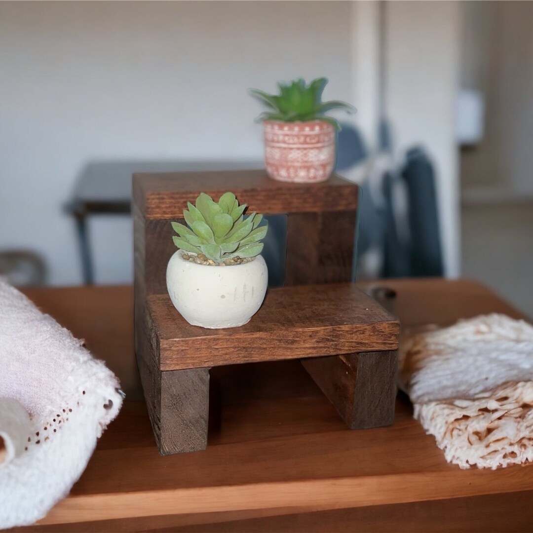 Wood Display Riser CUSTOM STAIN Table Riser Rustic Farmhouse Display ...