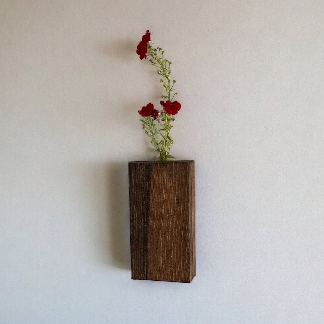 Hanging Wood Wall Vase Modern Home Decoration Wall Mount Geometric ...