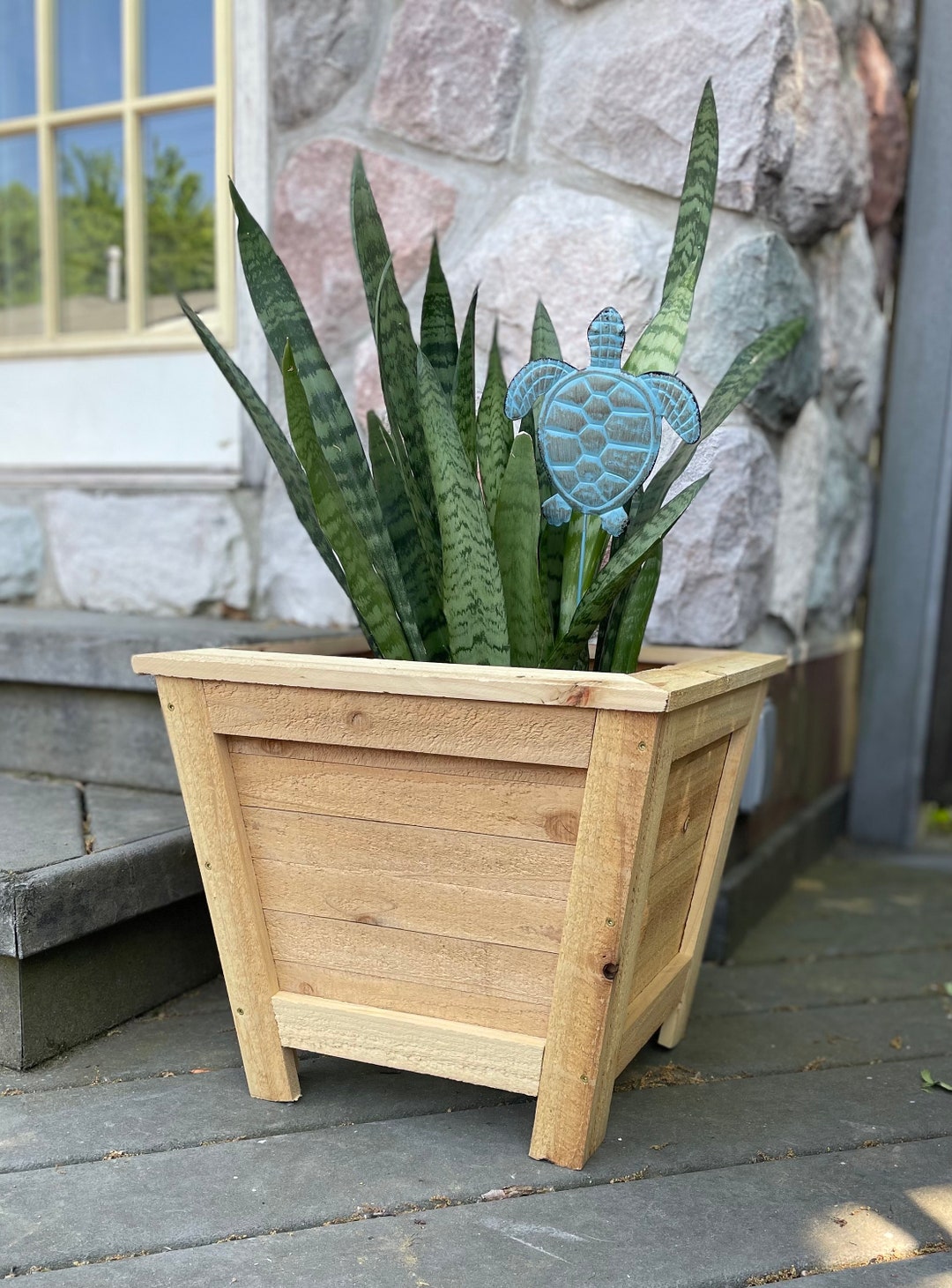 Angled Solid Cedar Planter Box Modern Style Planter Box Garden Box ...
