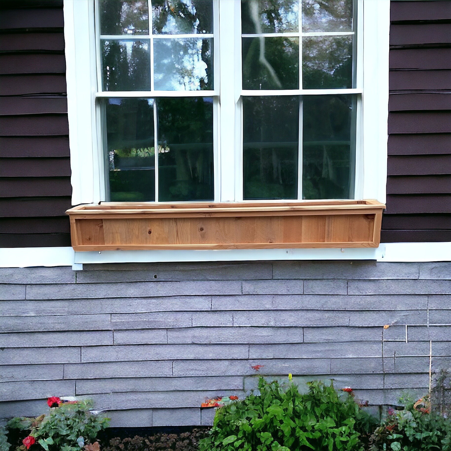 Window Box Flower Planter Cedar Flower Hanging Planter Window Planter ...
