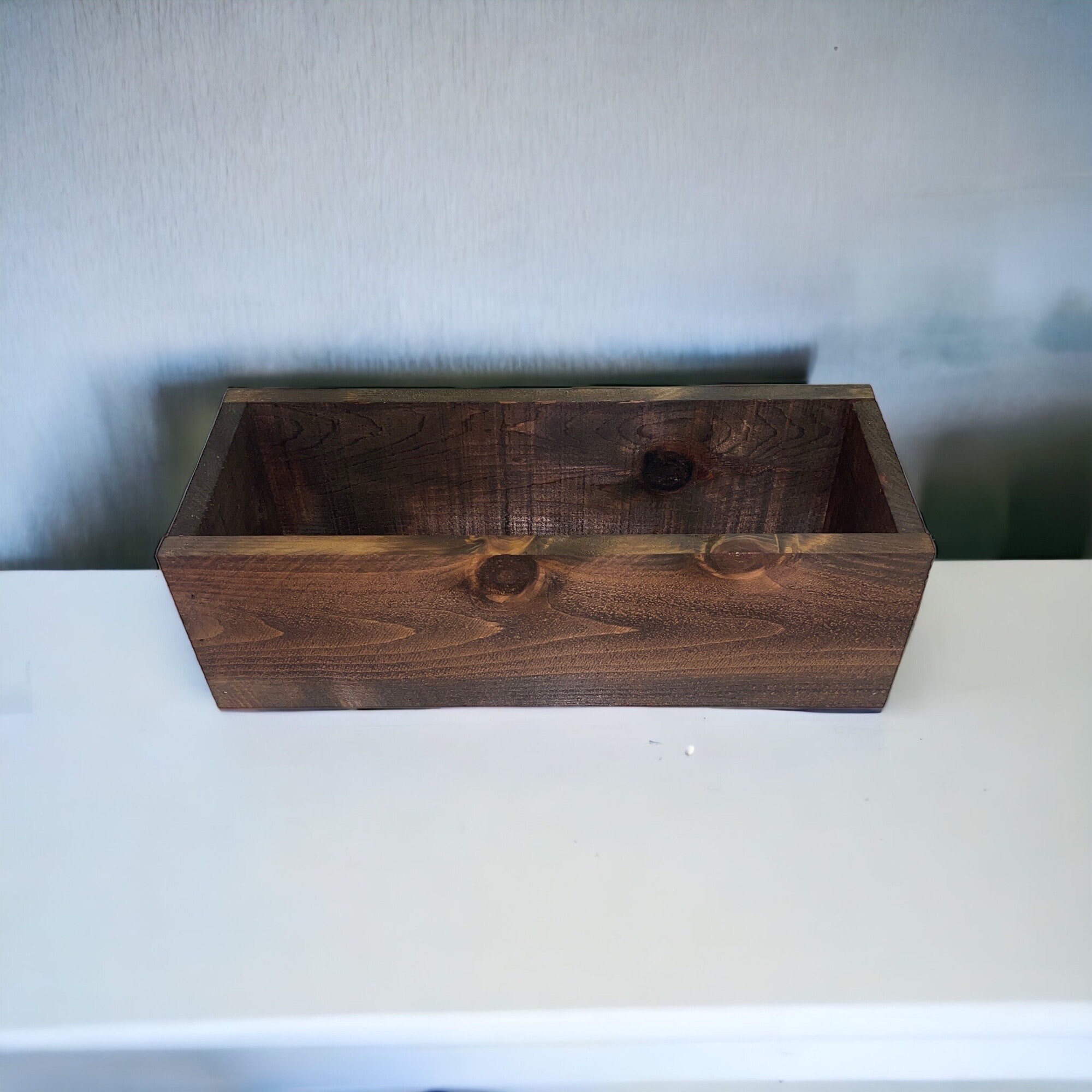 Rustic Wood Planter Box CUSTOM STAIN SIZE Farmhouse Wedding - Etsy