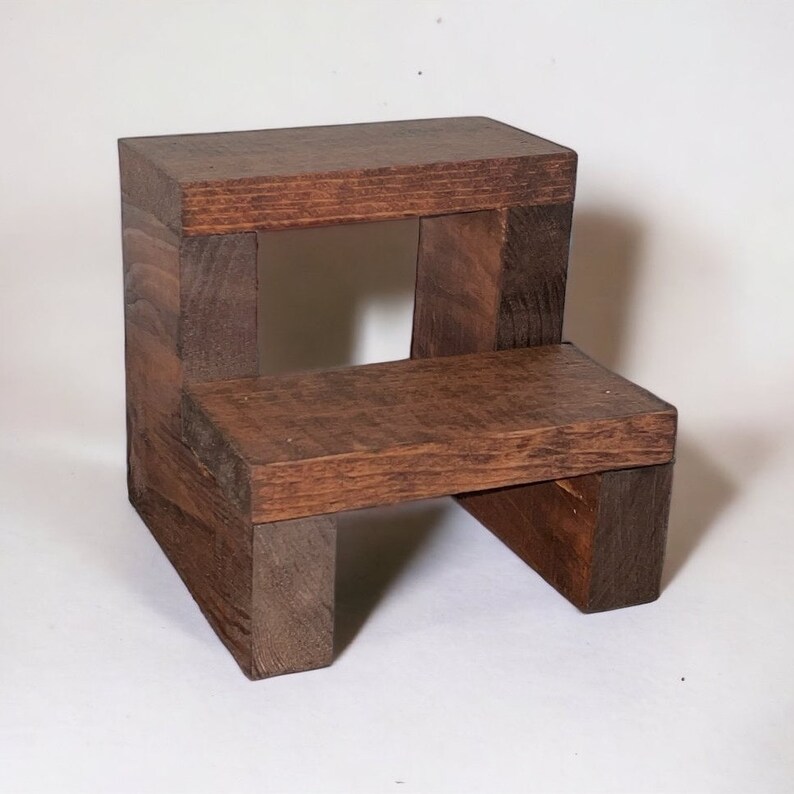 Rustic Riser CUSTOM STAIN Wood Stool Shelf Plant Stand Riser Table ...