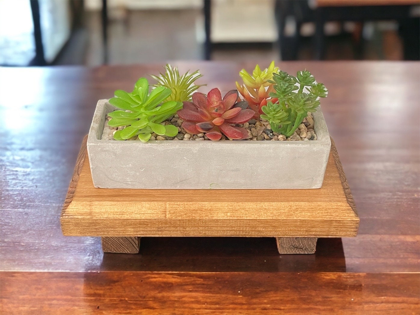 Wood Table Riser CUSTOM SIZE STAIN Rustic Tabletop Decor - Etsy