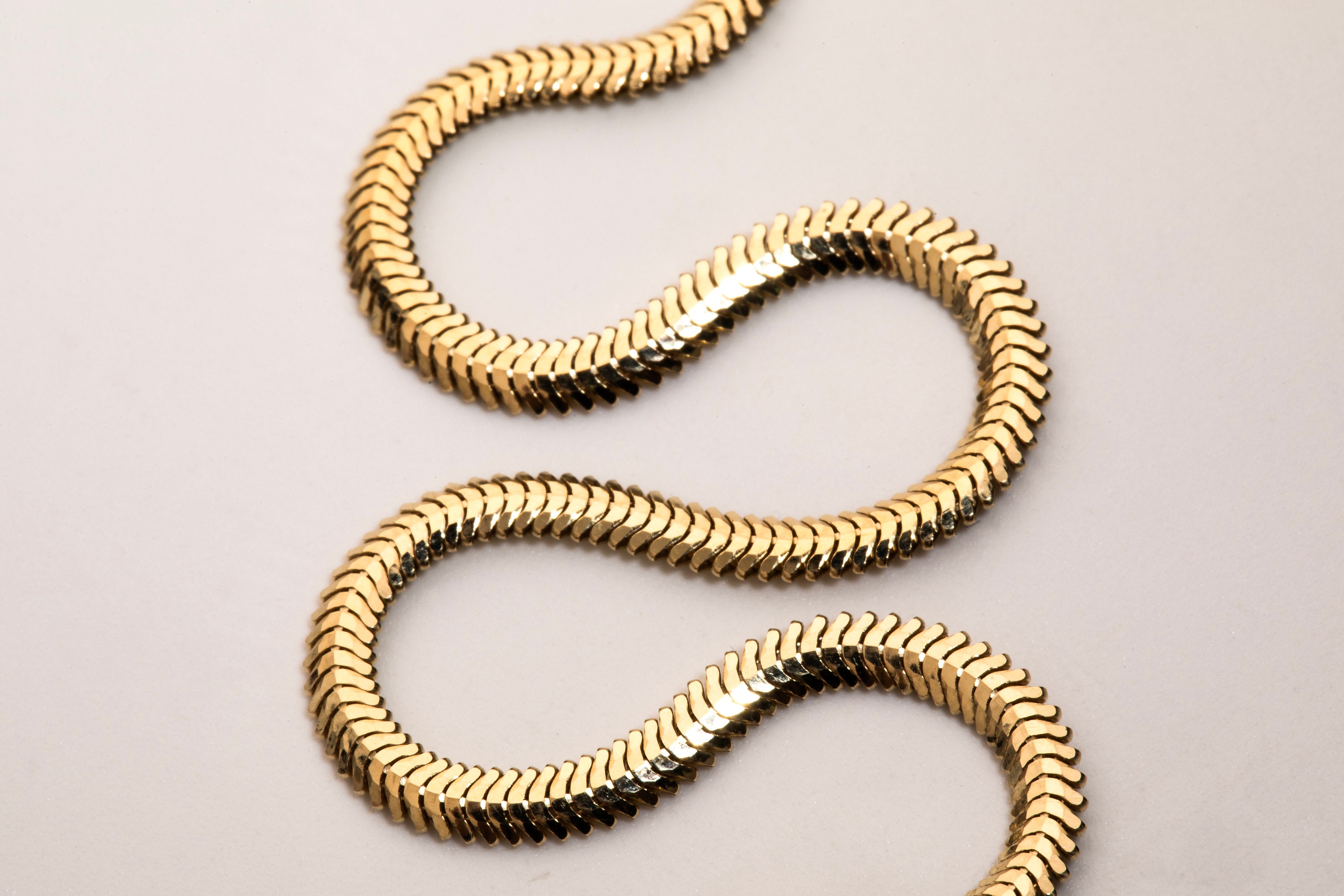 14K Gold Snake Chain Bracelet, Snake Gold Bracelet, Handmade Gold Snake ...