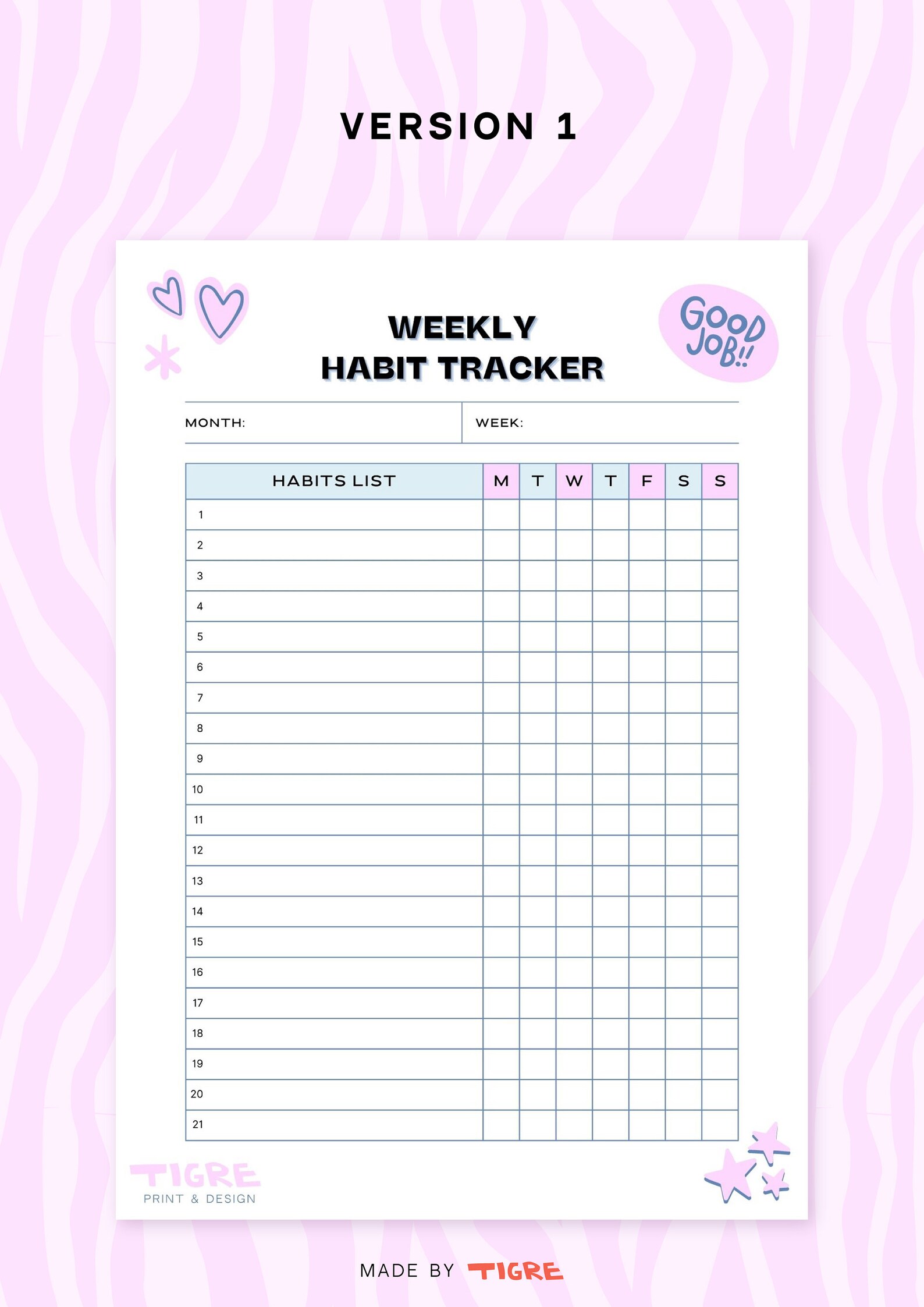 Daily Habit Tracker Template, Printable Habit Tracker, Digital ...