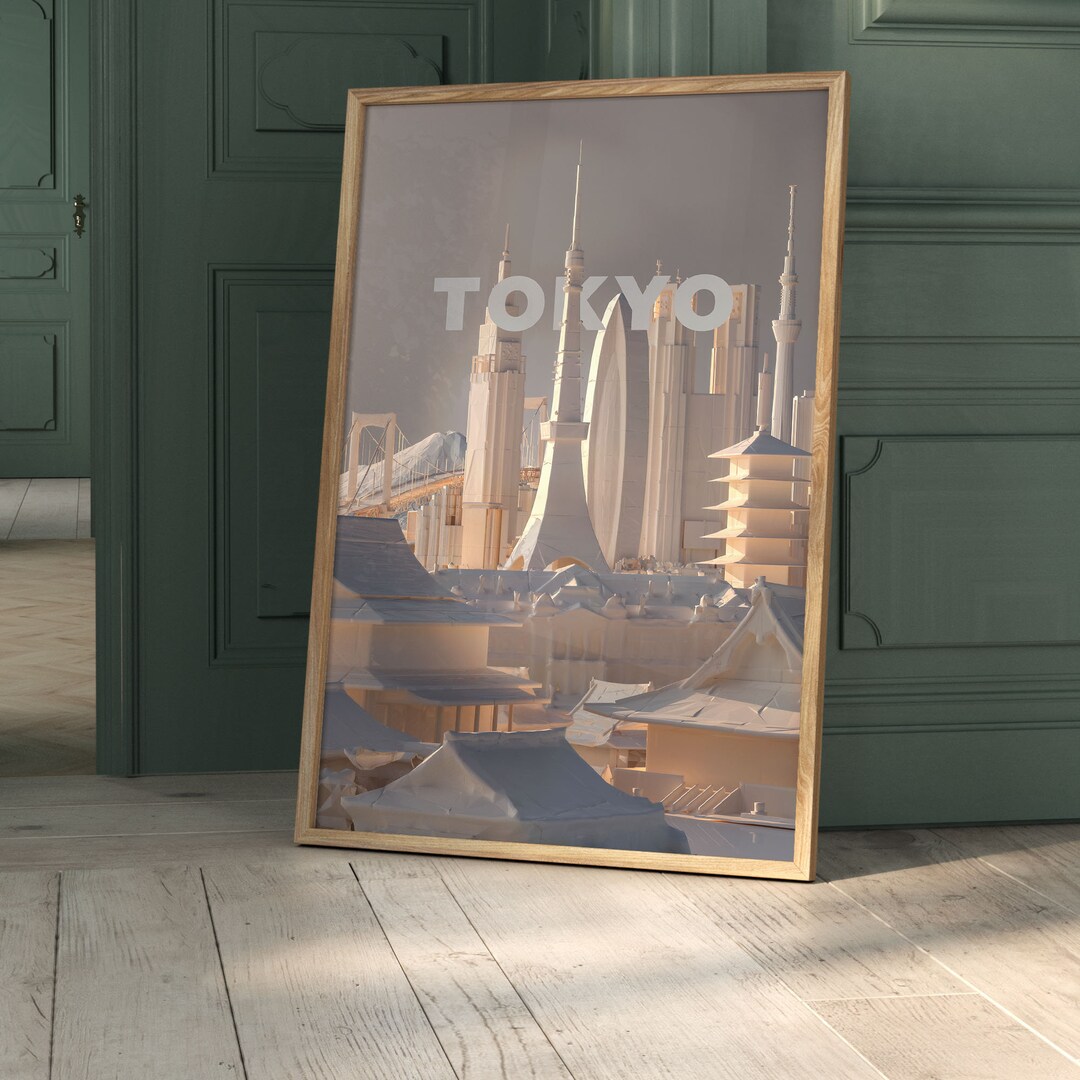 Tokyo Poster, Japan Architecture Print, Tokyo Landmarks Print, Tokyo ...