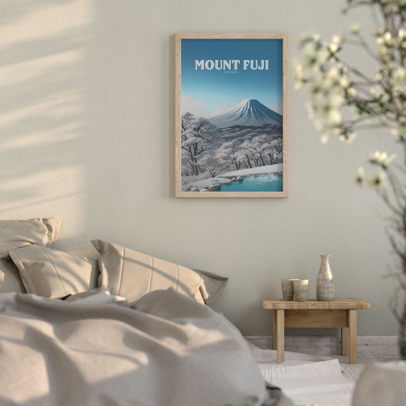 Mt Fuji Poster Japan Travel Poster Mt Fuji Print Japan - Etsy