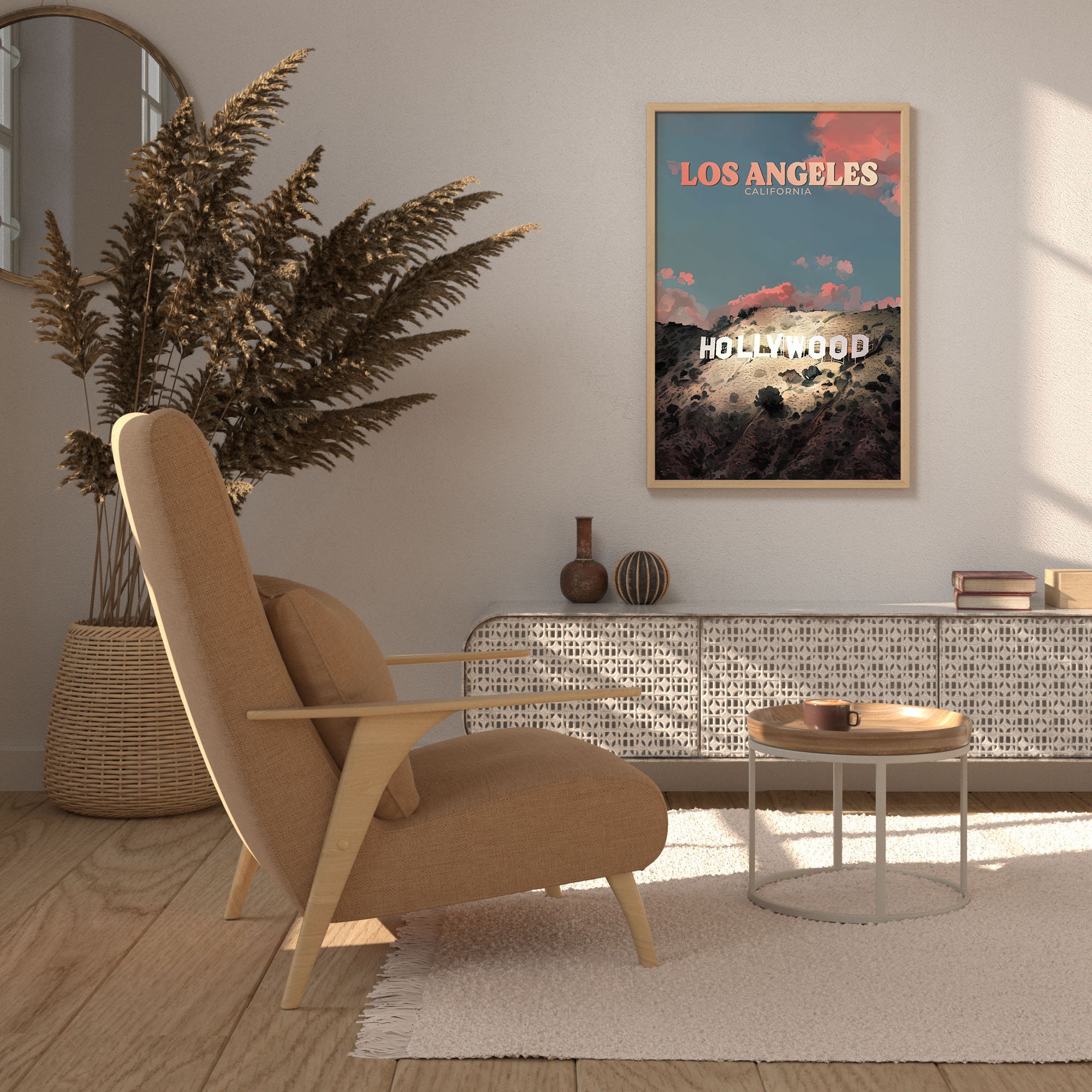 Los Angeles Poster, Hollywood Sign Poster Print, LA California ...