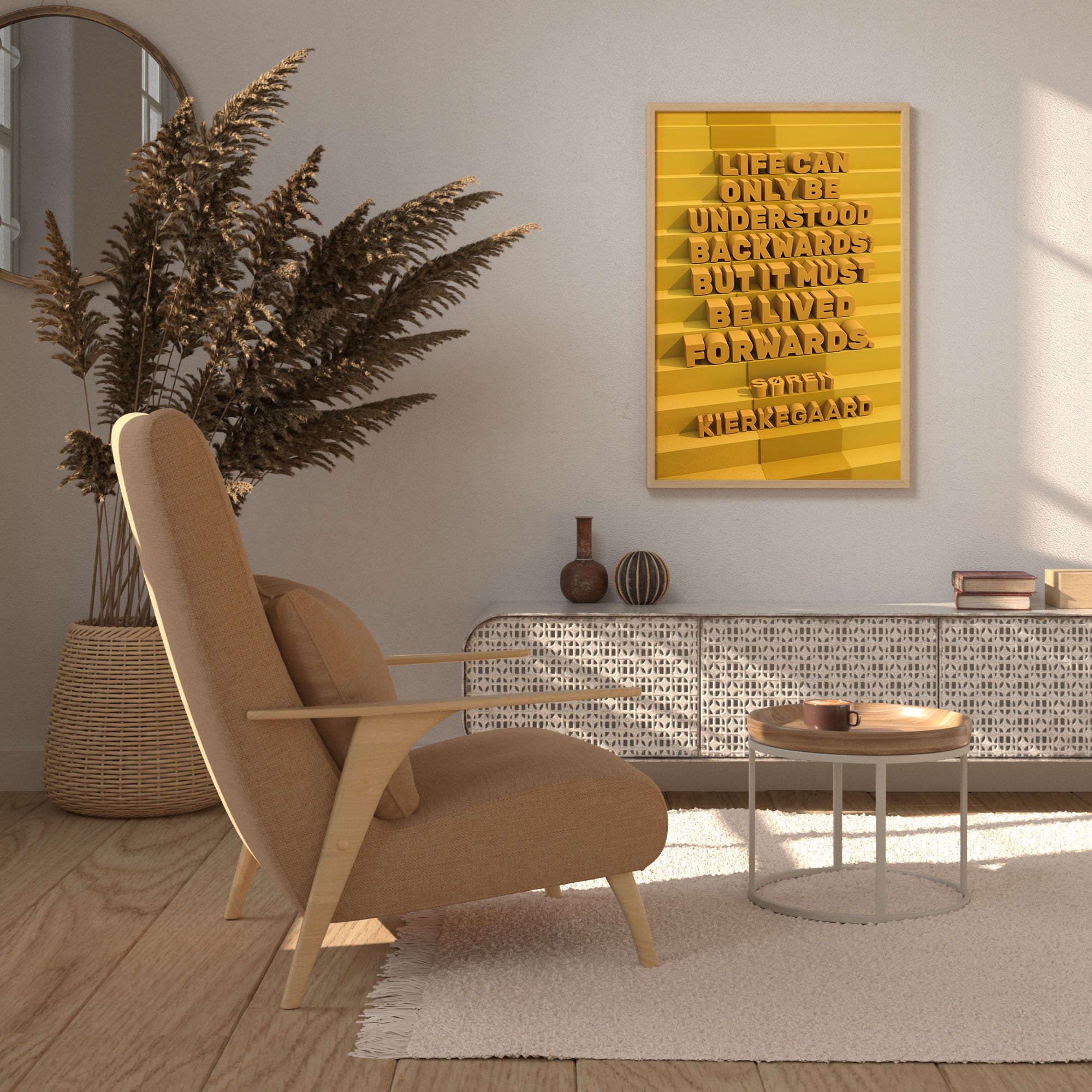 Existentialism Poster, Soren Kierkegaard Quote Print, Life Can Only Be ...