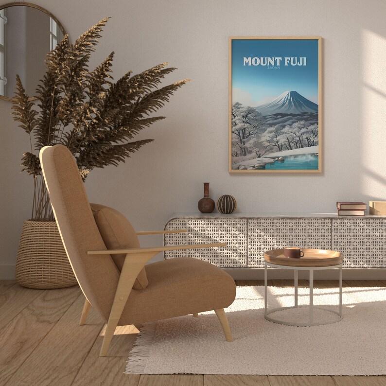 Mt Fuji Poster Japan Travel Poster Mt Fuji Print Japan - Etsy