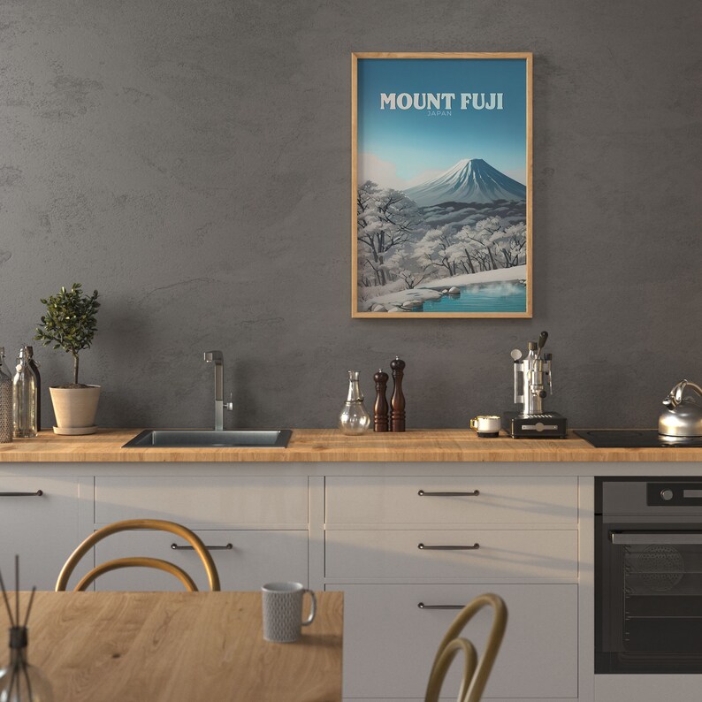 Mt Fuji Poster Japan Travel Poster Mt Fuji Print Japan - Etsy