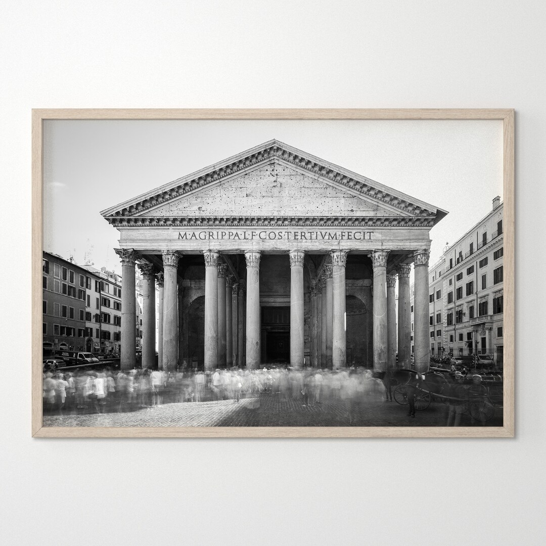 Rome Wall Print, Rome Pantheon Poster, Travel Art, Black & White Wall ...