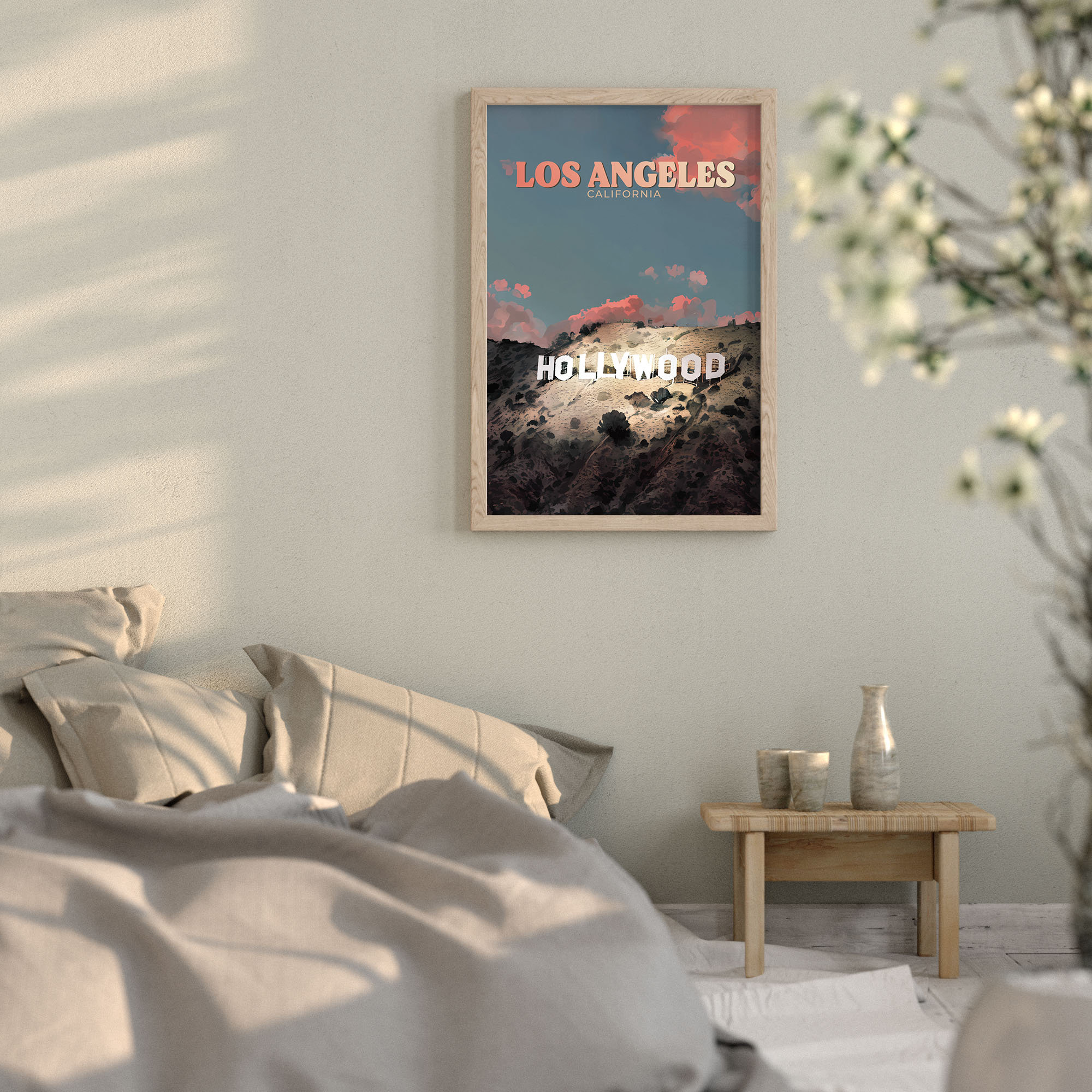 Los Angeles Poster, Hollywood Sign Poster Print, LA California ...