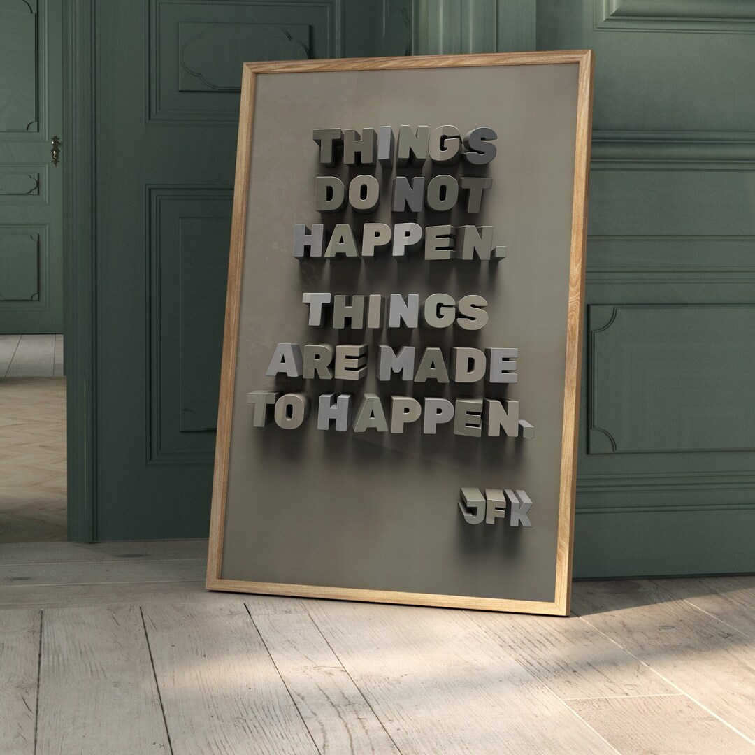 JFK Poster, JFK Quote, John F Kennedy Print, Inspirational Poster ...