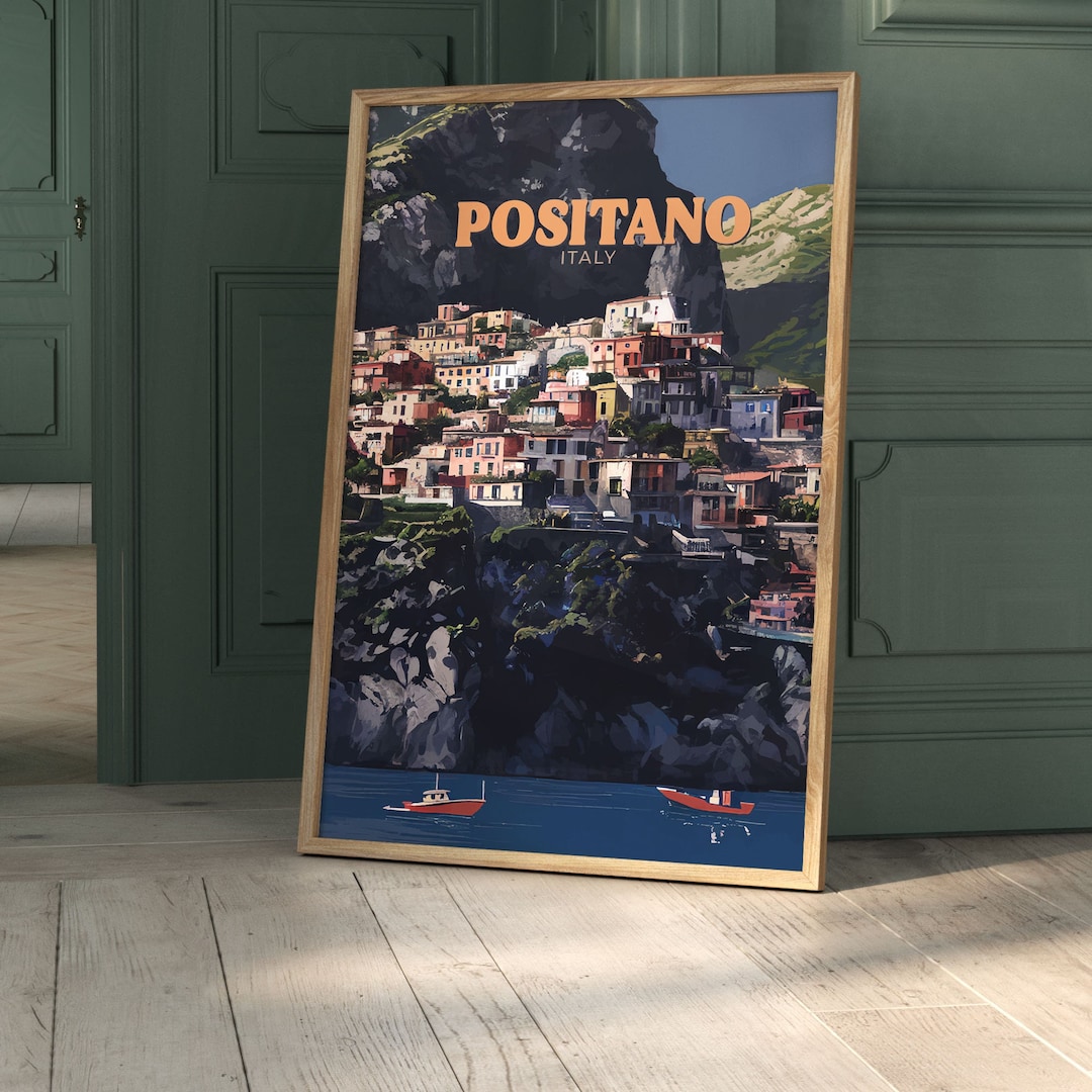 Amalfi Coast Poster, Positano Poster, Italy Travel Art Print, Italy ...