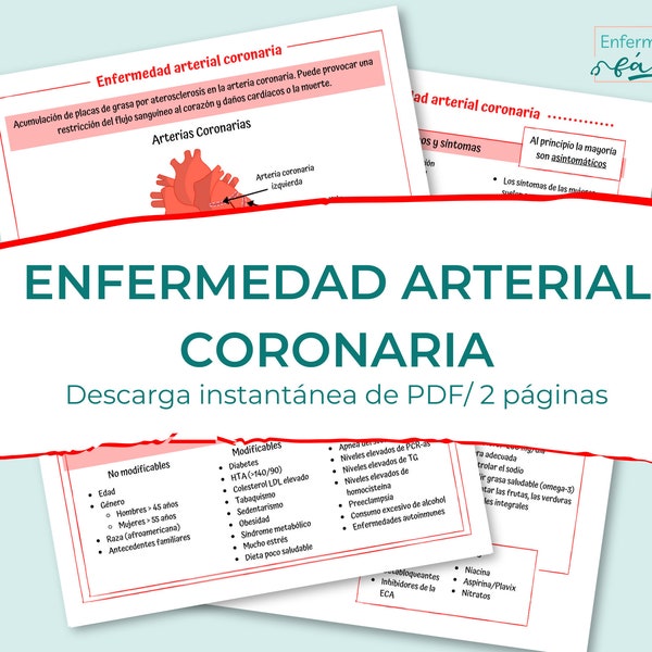 Coronary Artery Disease Study Guide - Etsy