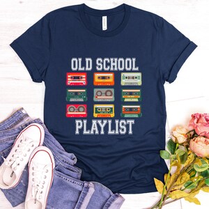 Old School Playlist Tshirt, Music Mix Tape Cassette Player Shirt, Retro 80s 90s Music Party ...